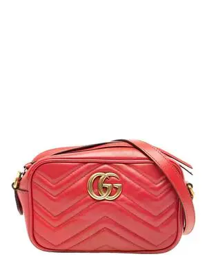 Gucci Gg Marmont Matelassé Mini Crossbody Bag - Red