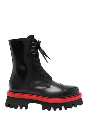 FERRAGAMO Chunky Combat Boots - Black