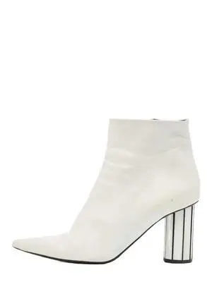 Proenza Schouler 100mm Pointed-toe Striped-heel Ankle Boots - White