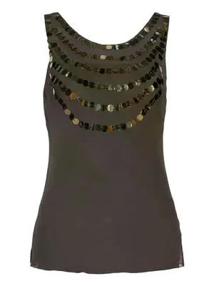 JOSEPH Silk Sleeveless Top - Brown