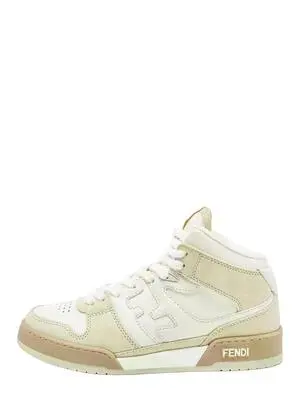 Fendi Match Leather Sneakers - Neutrals