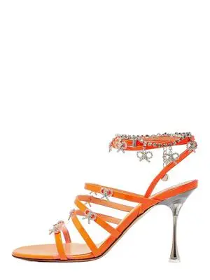 Mach & Mach 90mm Leather Sandals - Orange