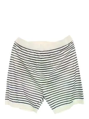 Prada 2020 Striped Silk Shorts - White