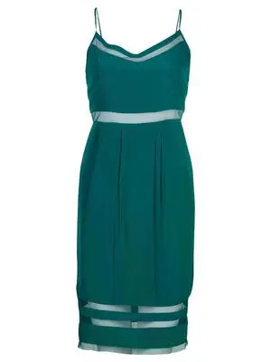 Elizabeth And James Sleeveless Mesh-insert Mini Dress - Green
