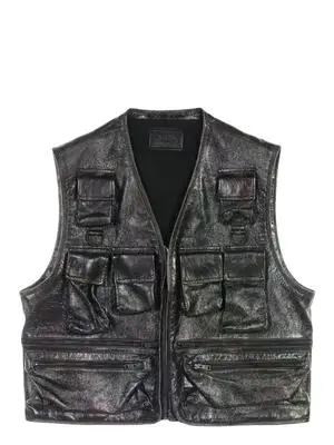 Prada 2020s Leather Gilet - Black