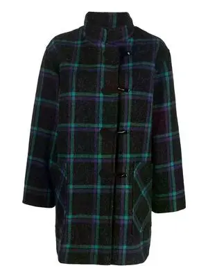 A.N.G.E.L.O. VINTAGE CULT 1980s Check-pattern Duffle Coat - Black