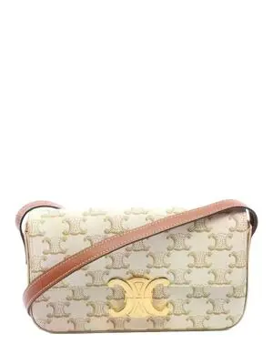 Celine Claude Triomphe Shoulder Bag - White