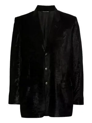 Versace 2000s Notched Lapels Jacquard-pattern Blazer - Black