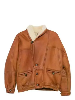 A.N.G.E.L.O. VINTAGE CULT 1980s Shearling Collar Leather Jacket - Brown