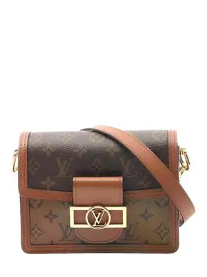 LOUIS VUITTON 2021 Monogram Reverse Mini Dauphine Satchel - Brown
