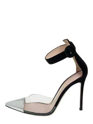 GIANVITO ROSSI Metallic Cap-toe Heeled Sandals - Black