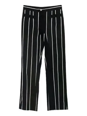 Celine Striped Cotton-blend Pants - Black