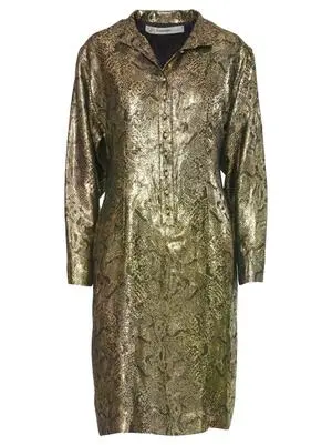 JS SCHERRER VINTAGE Vintage Snake-print Midi Dress - Gold
