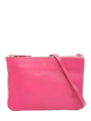 Celine 2000s Trio Small Leather Shoulder Bag - Pink