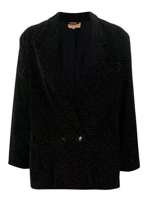 Versace 1970s Polka Dot Double-breasted Jacket - Black