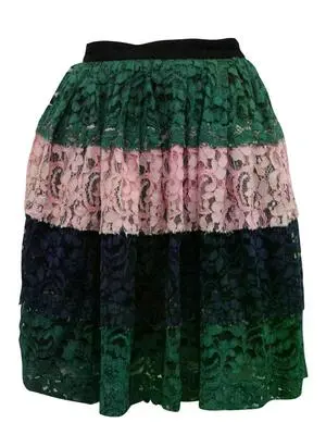 MSGM Striped Lace Mini Skirt