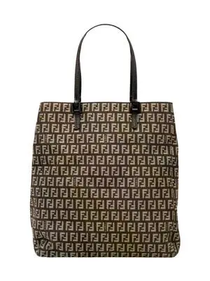 Fendi Zucchino Canvas Tote Bag - Brown