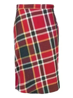 VIVIENNE WESTWOOD 1990s Plaid Midi Skirt - Red