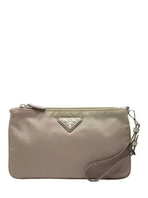 Prada Tessuto Clutch Bag - Brown