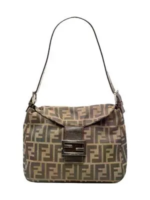 Fendi 20th Century Zucca Canvas Double Flap Shoulder Bag - Brown