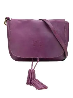 Loewe Anagram Tassel Crossbody Bag - Purple