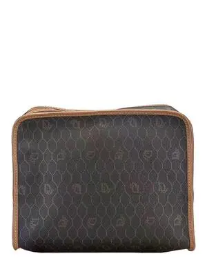 Dior Pre-owned Honeycomb Coated Canvas Clutch - Black