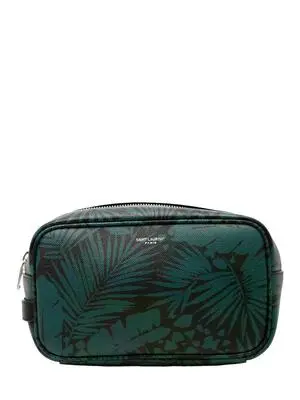 Saint Laurent 2021 Grain De Poudre Tropical Palm Pouch - Blue