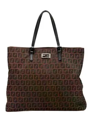 Fendi Zucchino Canvas Tote Bag - Brown