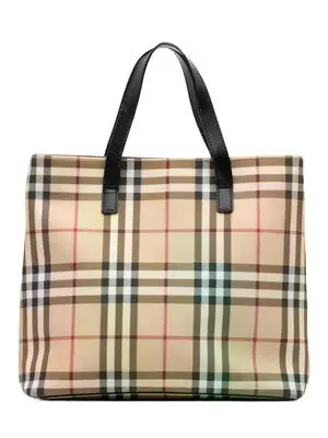 Burberry House Check Coated Canvas Tote Bag - Brown