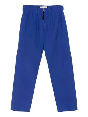 Marni 2021 Cotton-linen Blend Trousers - Blue