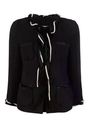Moschino 1990s Pearl-embellished Jacket - Black