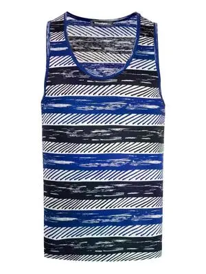 Issey Miyake 1980s Striped Tank Top - Blue