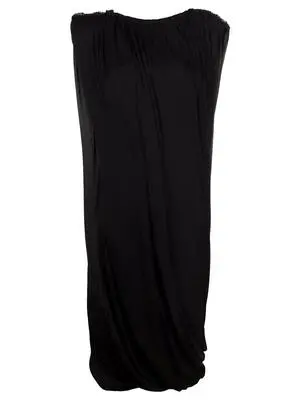 LANVIN 2008 Draped Knee-length Dress - Black