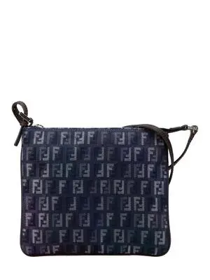 Fendi Zucchino Denim Crossbody Bag - Blue