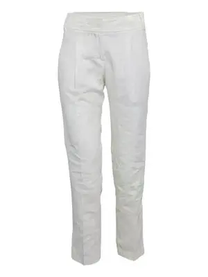 Brunello Cucinelli Vintage Linen Blend Straight-leg Trousers - White