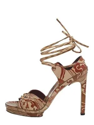 Gucci 110mm Floral-print Sandals - Brown