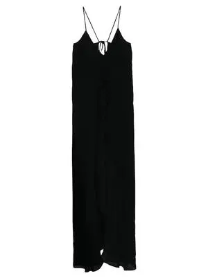JIL SANDER Ruffle-detail Maxi Dress - Black