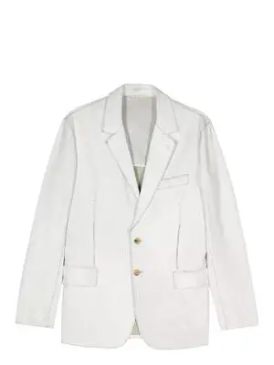 Fendi 2000 Single-breasted Leather Blazer - White
