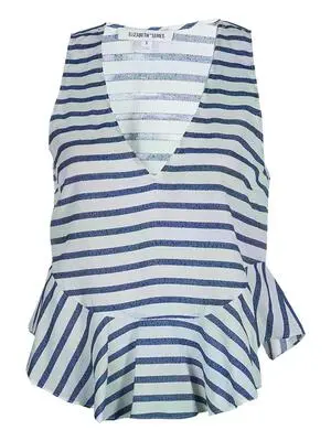 Elizabeth And James Striped Peplum Tank Top - White