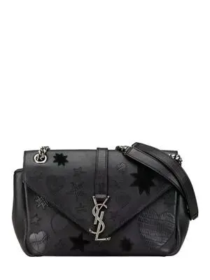 Saint Laurent Pre-owned Medium Monogram Heart Patchwork Chain Wallet - Black