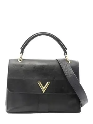 LOUIS VUITTON 2017 Monogram Embossed Leather Handbag - Black