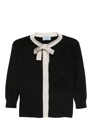 Prada Tied-neck Cardigan - Black