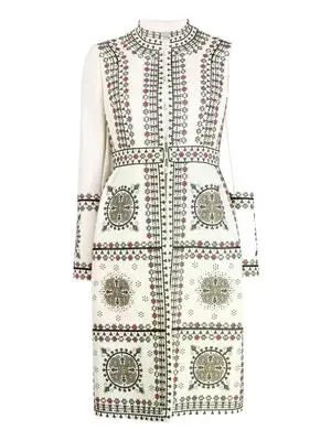Valentino Garavani Embroidered High-neck Coat - Neutrals