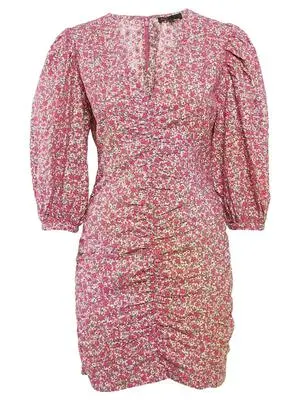 Maje Puff-sleeved Floral Dress - Pink