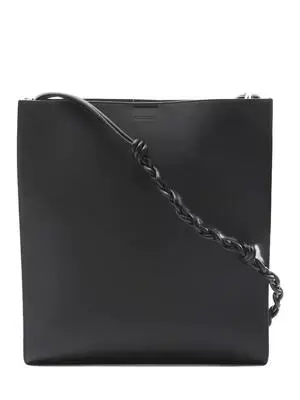 JIL SANDER Tangle Medium Braided Leather Shoulder Bag - Black