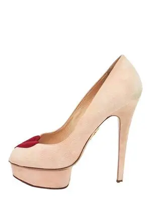 CHARLOTTE OLYMPIA Delphine Heart Pumps - Pink