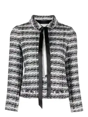 Valentino Garavani 2000s Pussy Bow Woven Jacket - Black