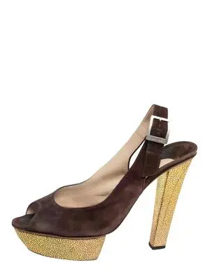JIMMY CHOO 130mm Lexy Slingback Sandals - Brown