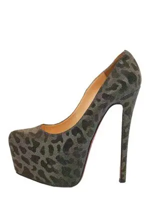 CHRISTIAN LOUBOUTIN 155mm Leopard-print Platform Pumps - Metallic