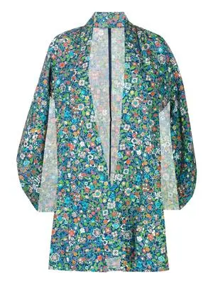 A.N.G.E.L.O. VINTAGE CULT 1970s Floral Split-sleeved Coat - Blue